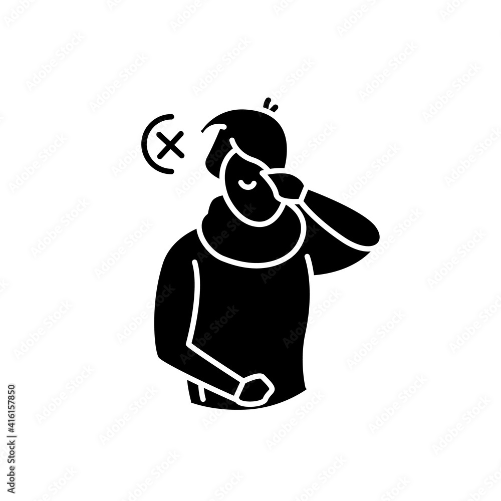 Avoid touching face glyph icon. Do not touch face with hands.Virus ...