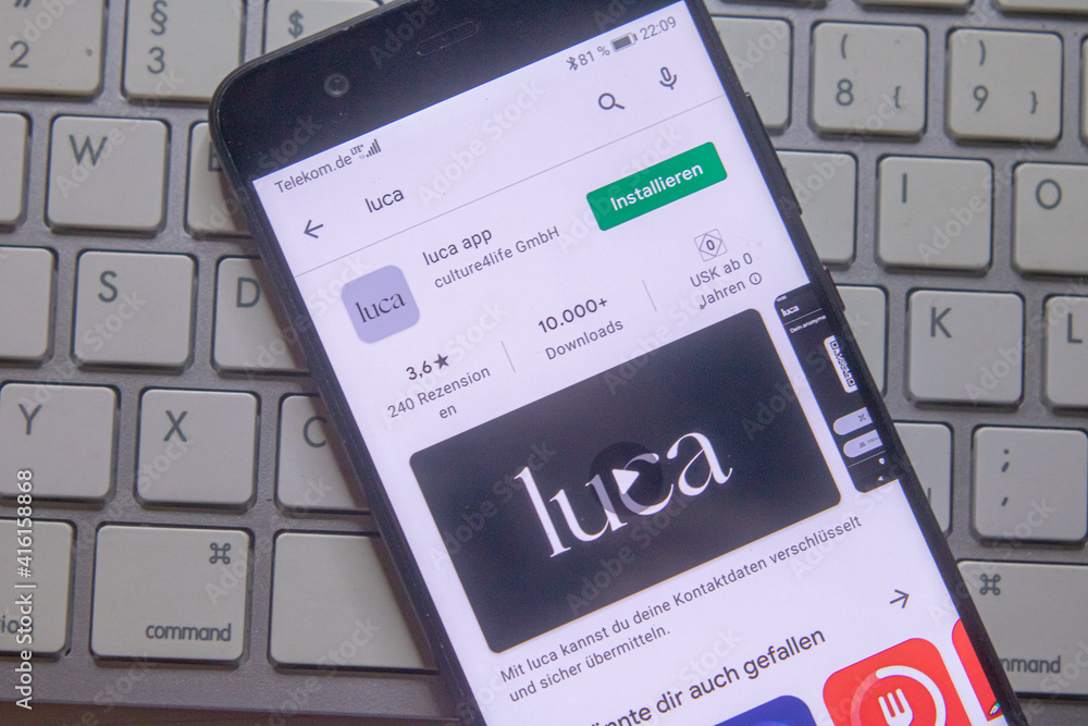 Neckargemuend, Germany: February 23, 2021: app icon of the a new german ...