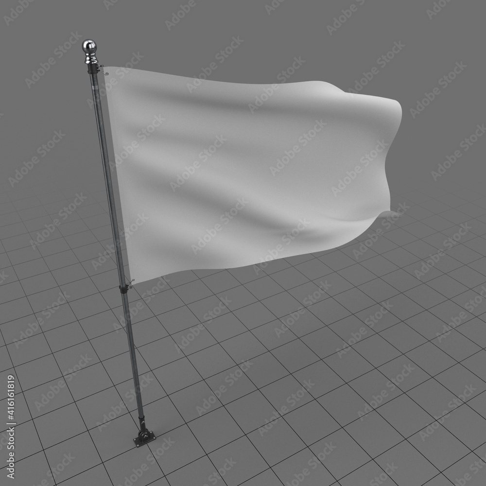 Outdoor flag on flagpole 2 Stock 3D asset | Adobe Stock