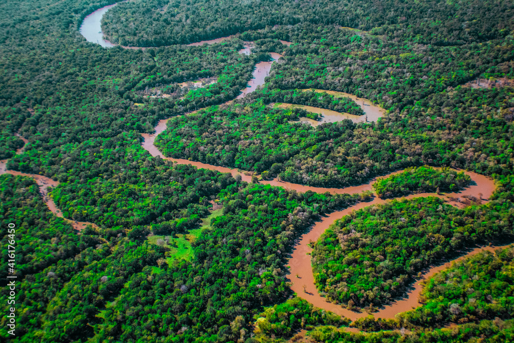 Trinity River in southeast Texas, northeast of the city of Houston ...