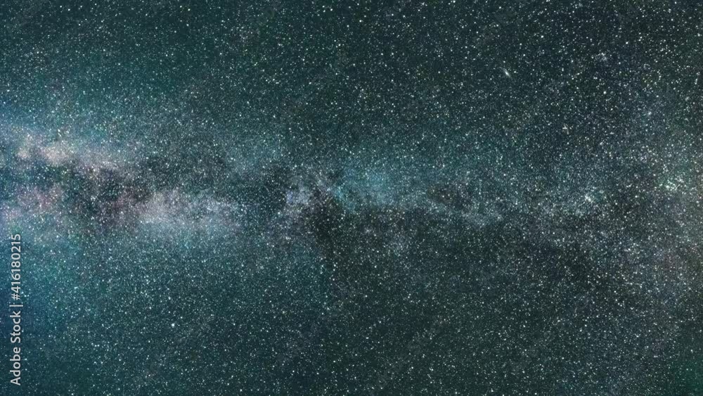 Travel through the starry space inside the dark green Andromeda galaxy ...