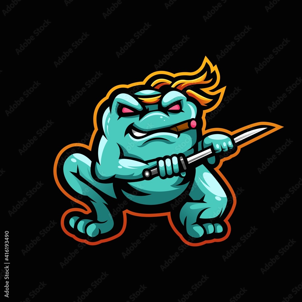 Frog mascot logo design vector with modern illustration concept style ...
