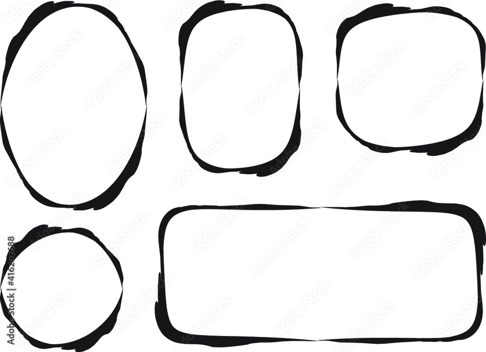 vector black and white border frame background set Stock Vector | Adobe ...