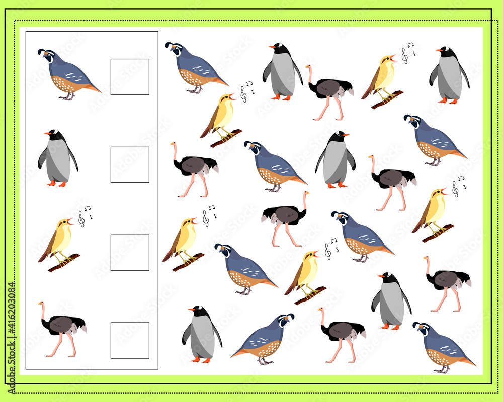 Game for children count how many of them. Math game for preschool and ...