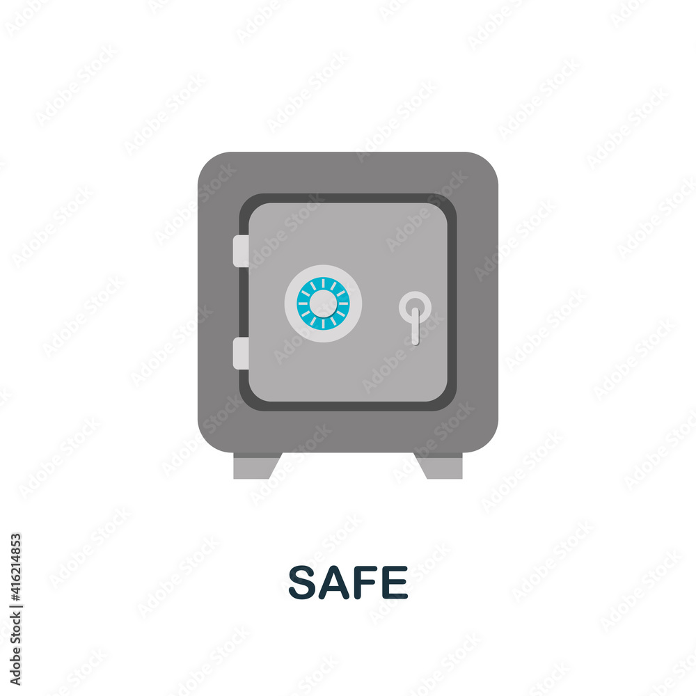Safe flat icon. Color simple element from wild west collection ...