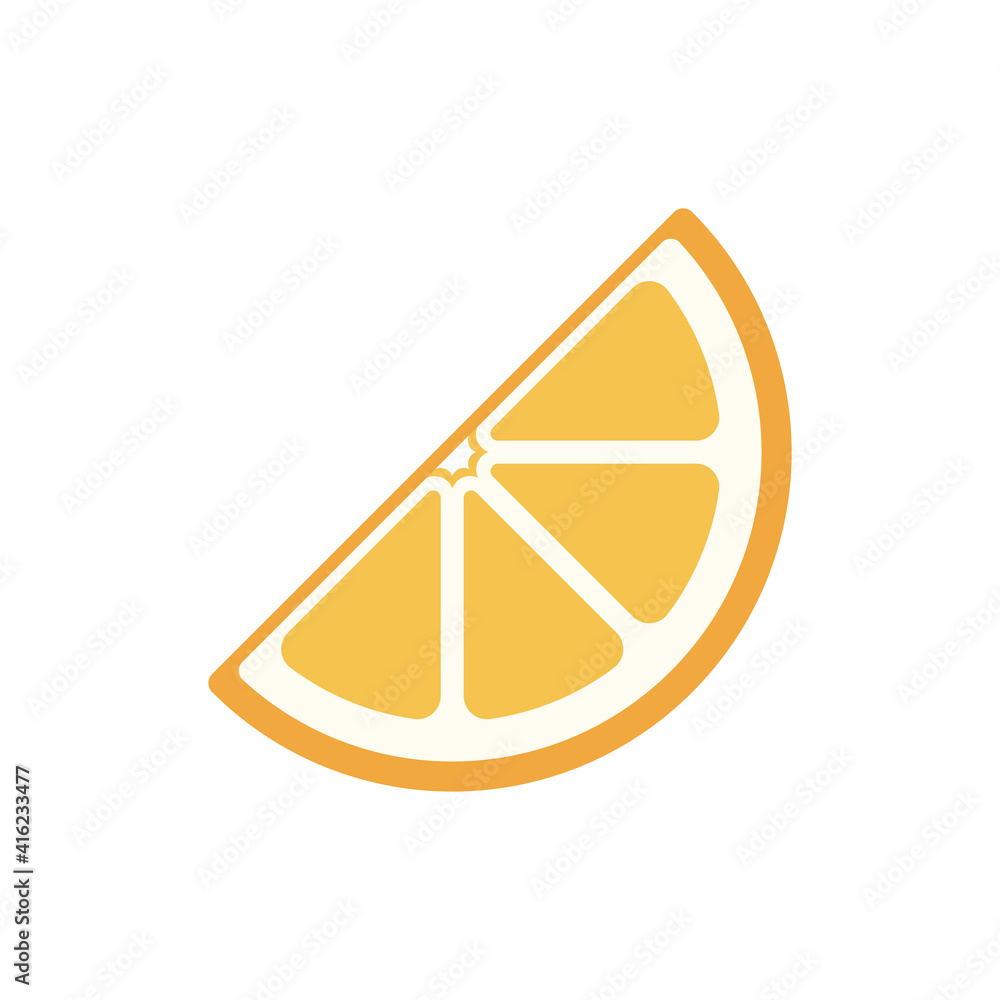 Photo & Art Print Mandarin orange fruit wedge quarter slice logo icon ...