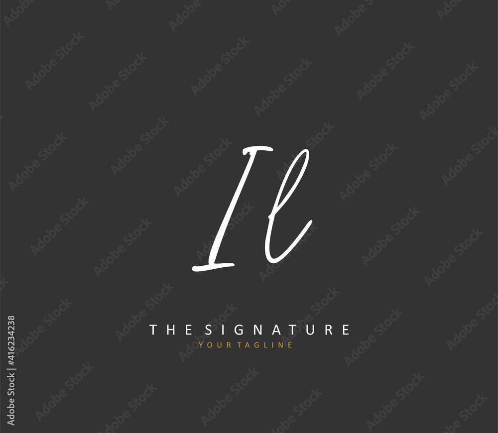 IL Initial letter handwriting and signature logo. A concept handwriting ...