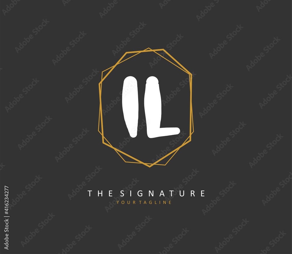 IL Initial letter handwriting and signature logo. A concept handwriting ...