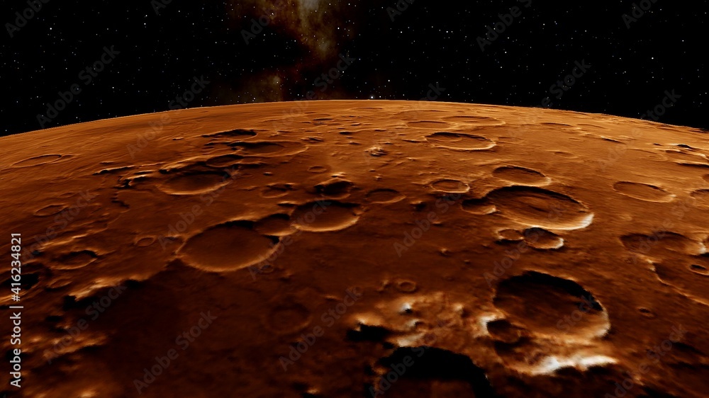 planet Mars, red planet Mars, Mars in the solar system 3d render Stock ...