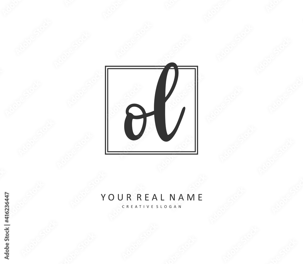 OL Initial letter handwriting and signature logo. A concept handwriting ...