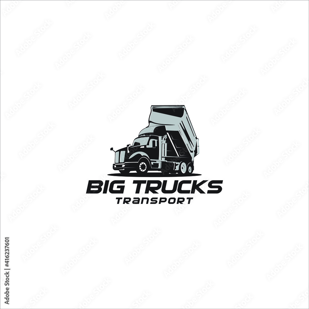 Black Big Truck Logo Design and Driver Training, Truck transportation ...