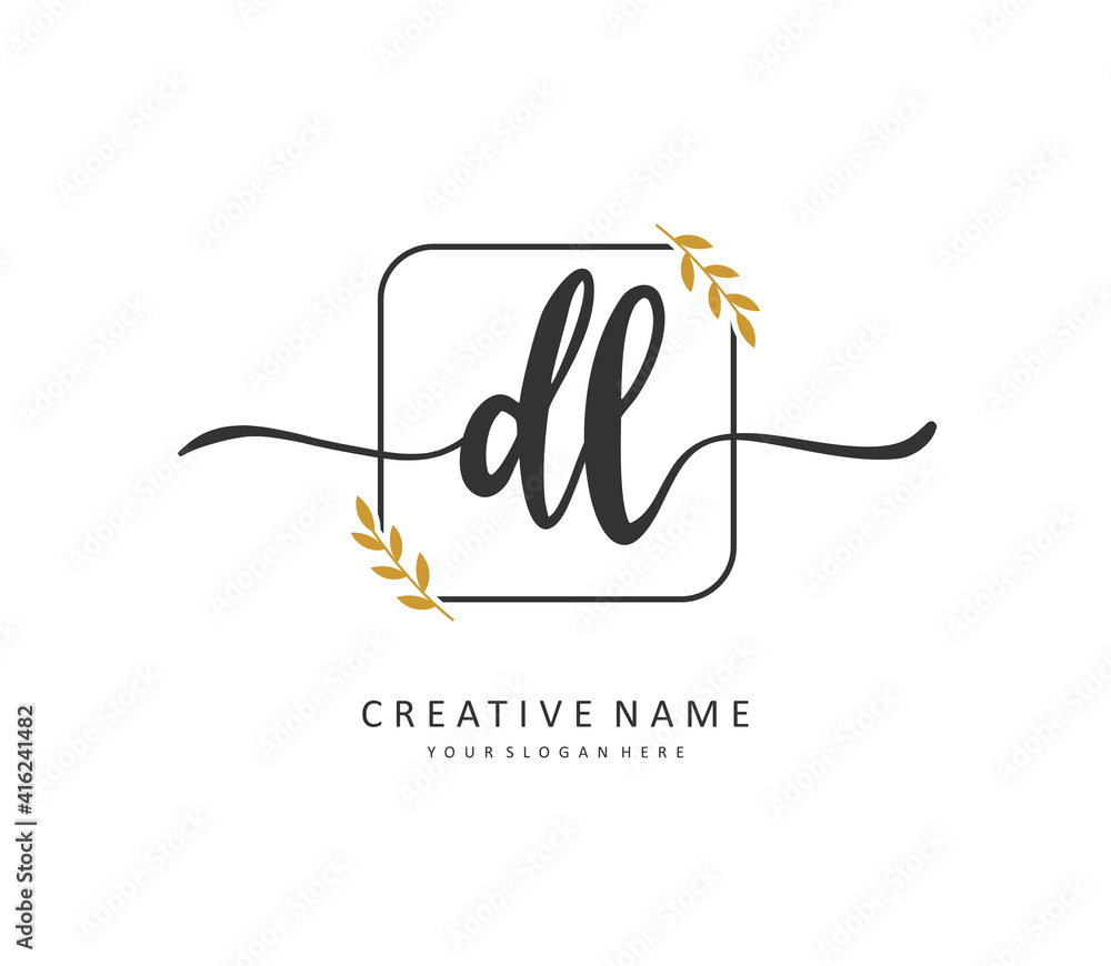 DL Initial letter handwriting and signature logo. A concept handwriting ...