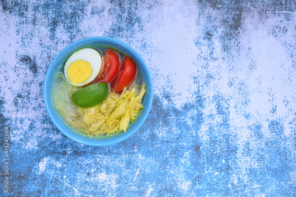 Soto Ayam, traditional Indonesian soup made from broth, chicken, egg ...