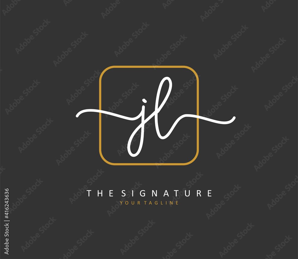 JL Initial letter handwriting and signature logo. A concept handwriting ...