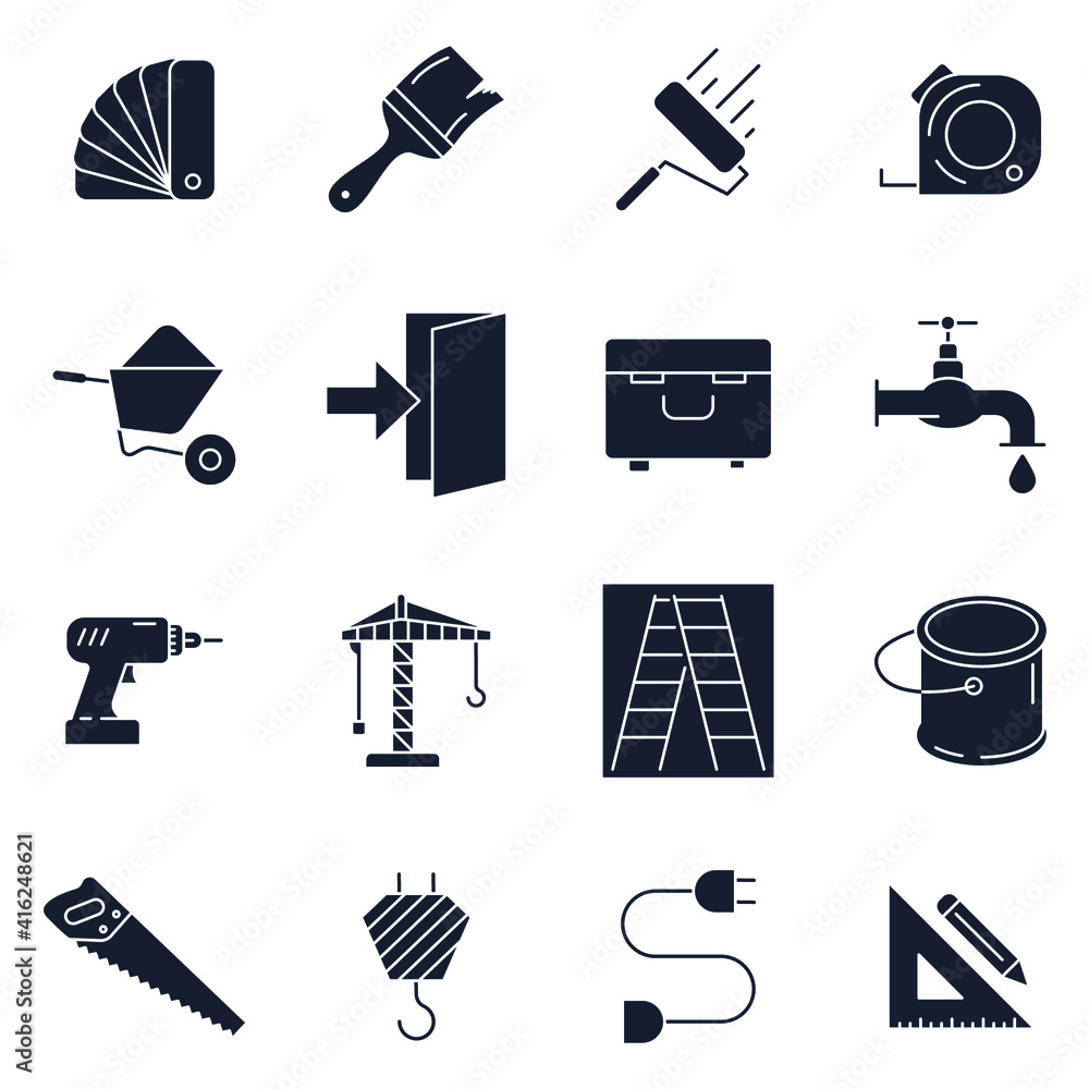 Set of construction icon. construction pack symbol template for graphic ...