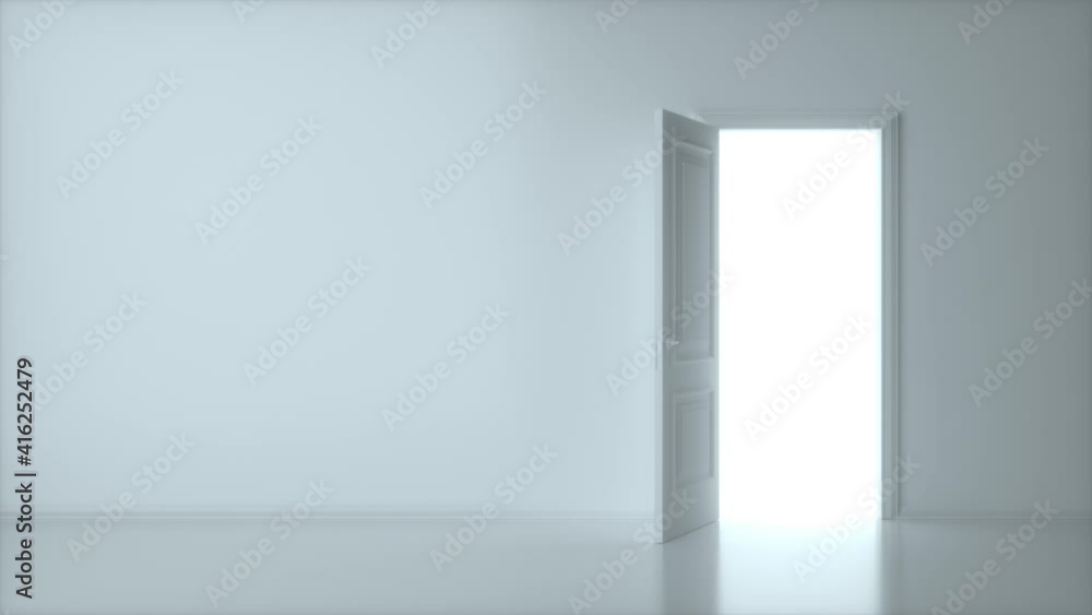 White Open Door with Frame Isolated on Background. Concept idea ...