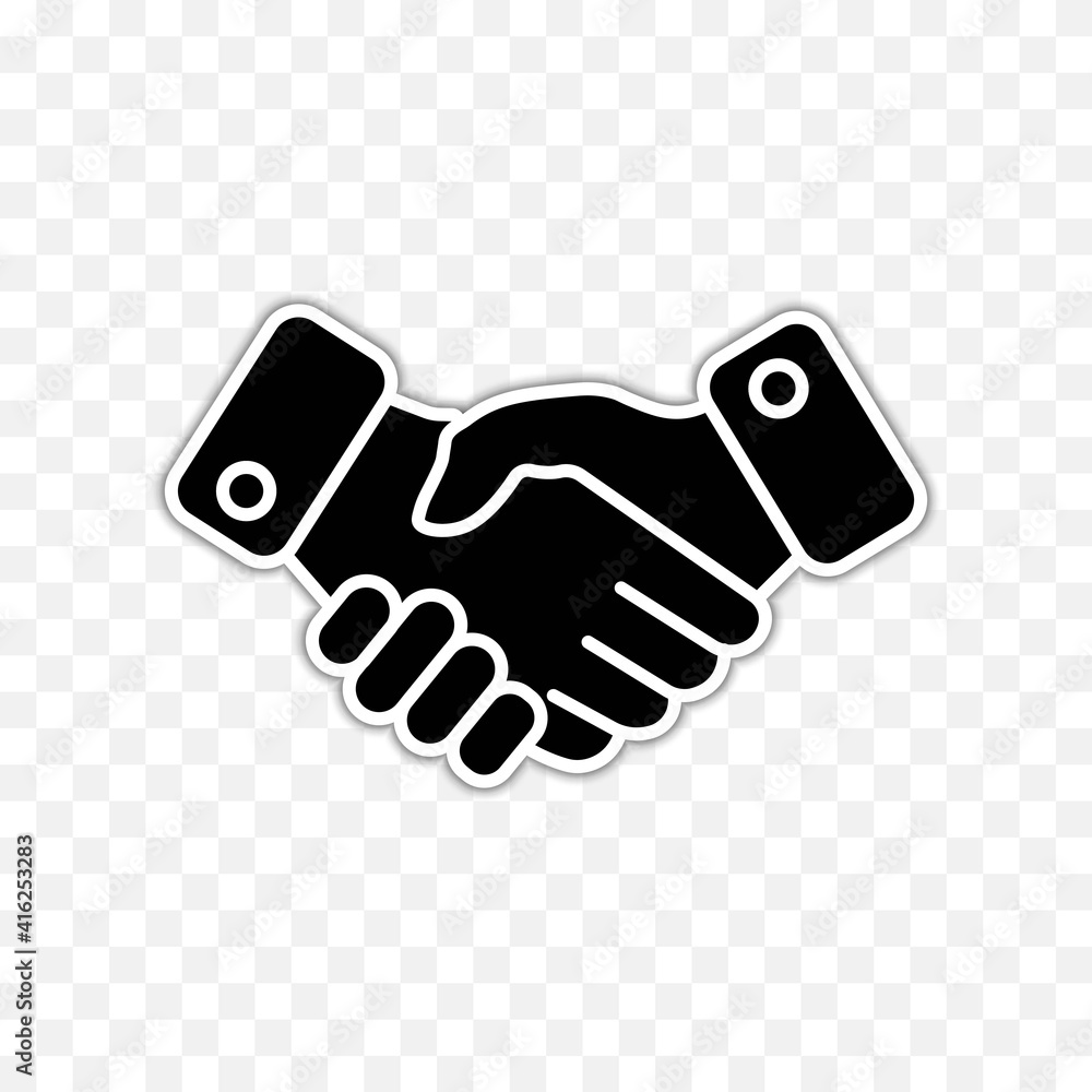Handshake line icon in black. High quality linear isolated sign with ...