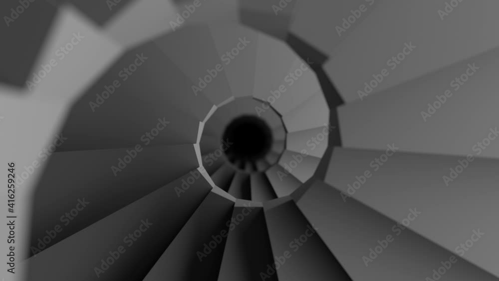 Spiral staircase made of concrete. Stair to the future. Endless stair ...