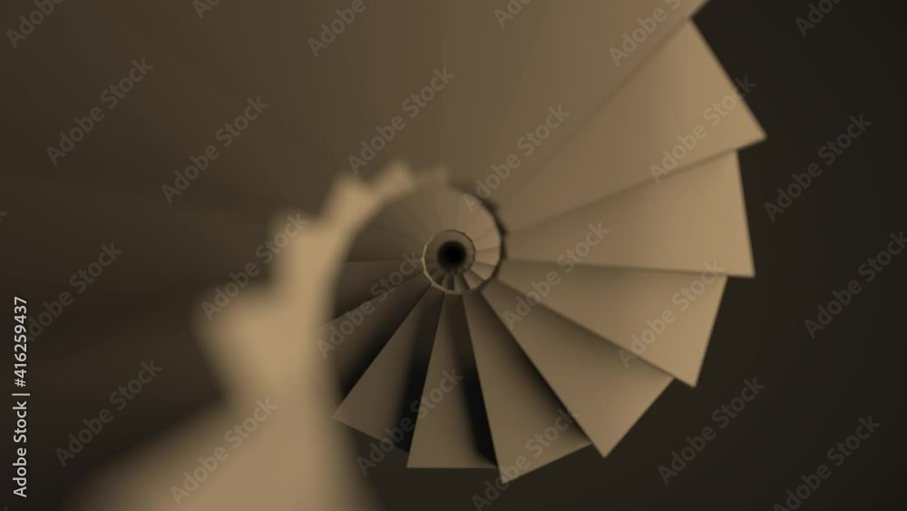 Spiral staircase made of concrete. Stair to the future. Endless stair ...