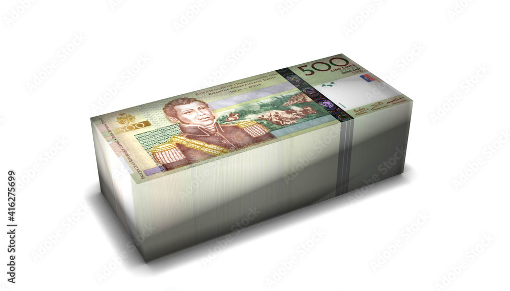 Haiti 500 Gourdes Banknotes Money Stack on White Background Stock ...