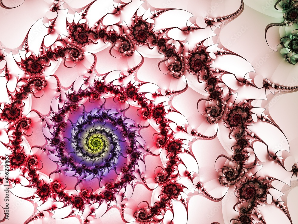 Stunning computer generated 3d render uhd 4k resolution fractal spiral ...