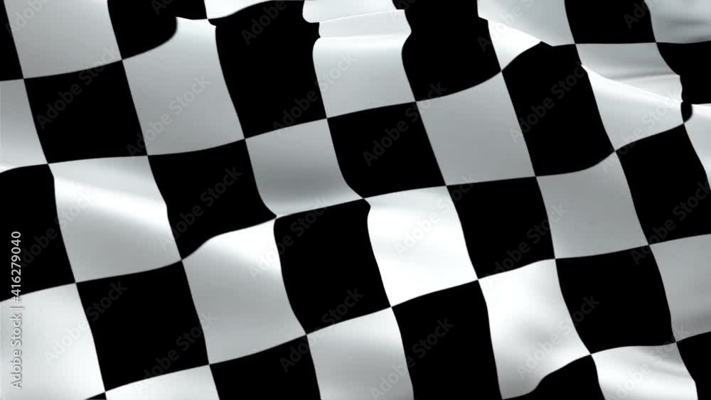 Racing End flag Closeup 1080p Full HD 1920X1080 footage video waving in ...