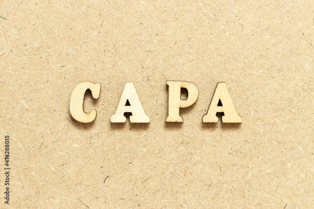 Alphabet letter in word CAPA (abbreviation of corrective action and ...