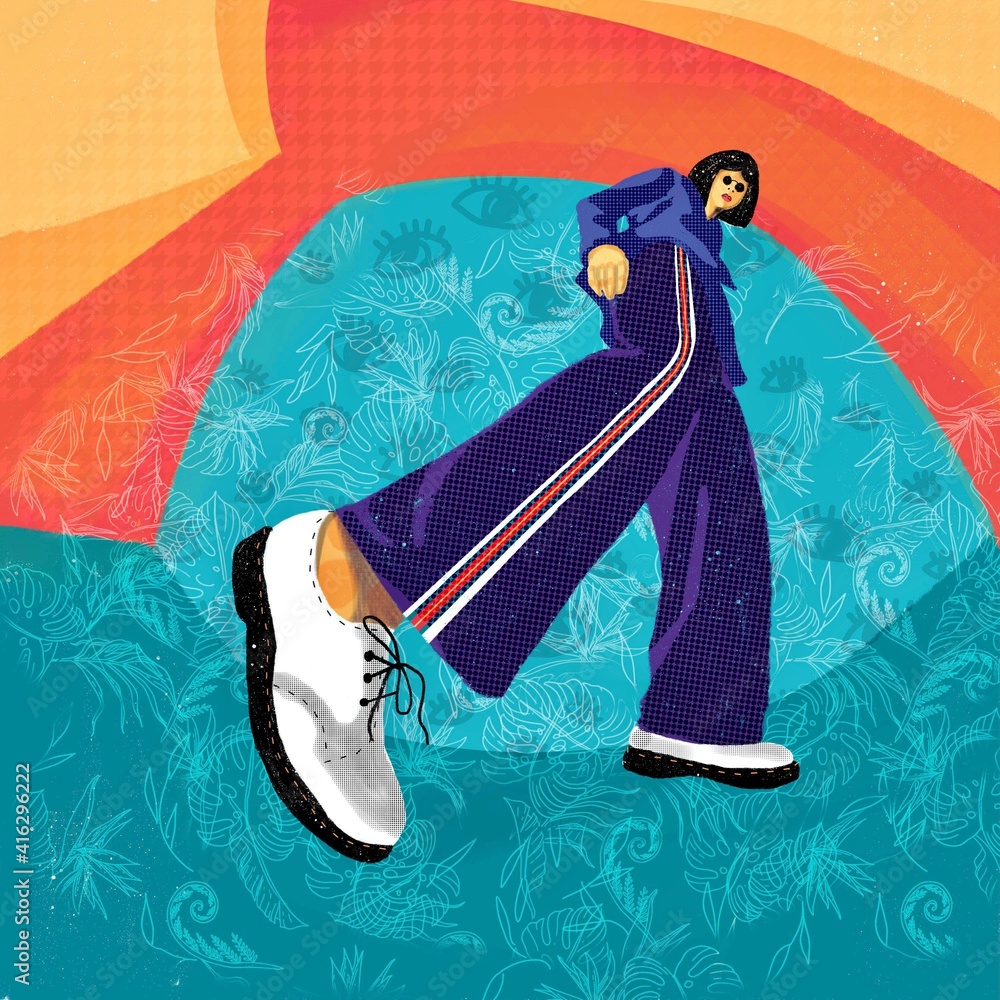 disco dance character Stock Illustration | Adobe Stock