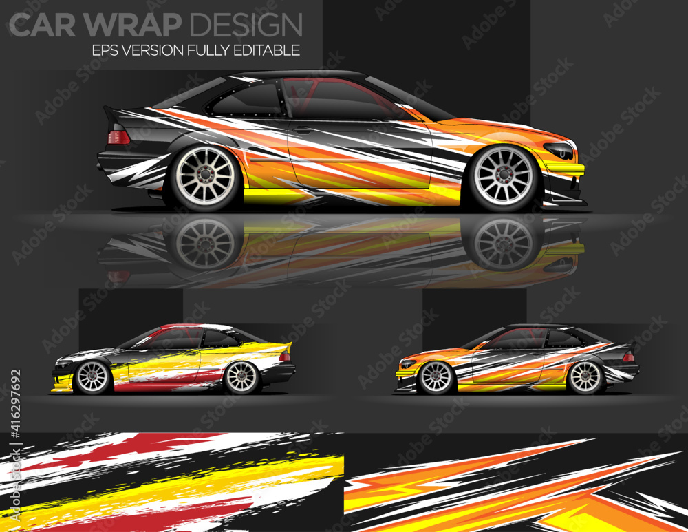 car livery Graphic vector with abstract racing shape design Stock ...