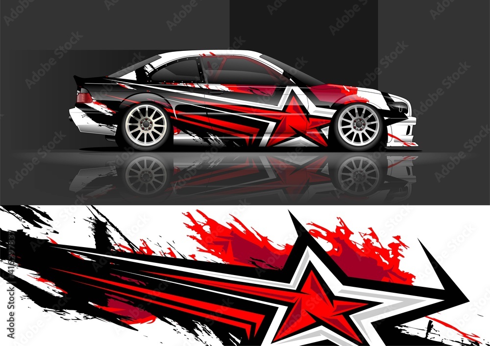 car livery Graphic vector with abstract racing shape design Stock ...
