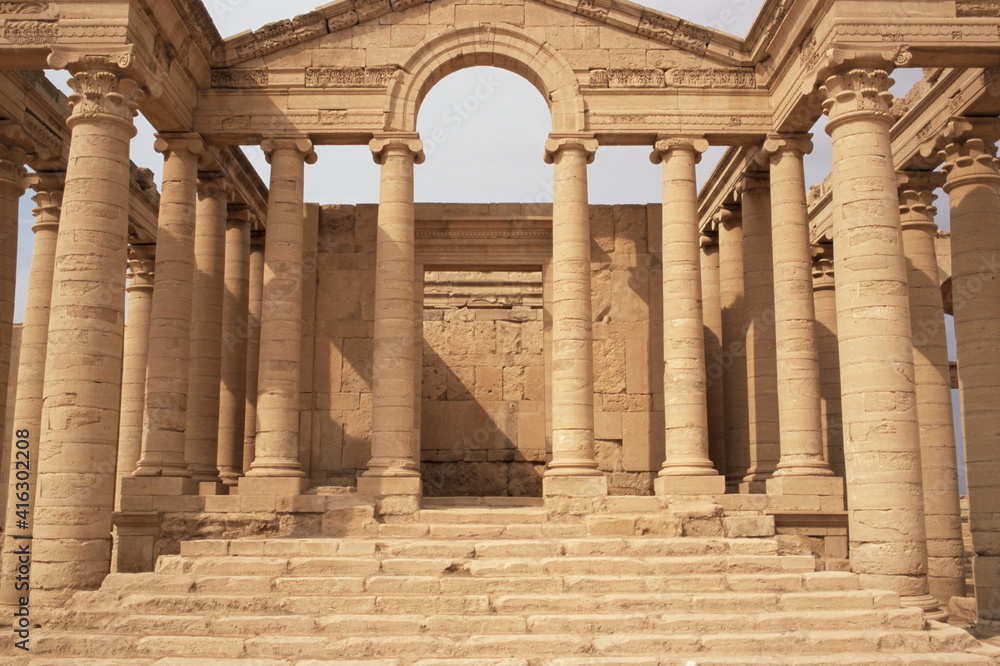 Temple of Mrn, Hatra, UNESCO World Heritage Site, Iraq Stock Photo ...