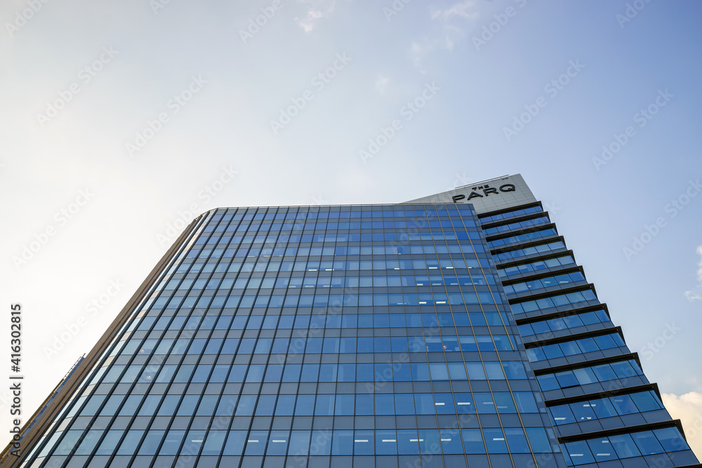 The PARQ, a mixed-use building in downtown area Stock Photo | Adobe Stock