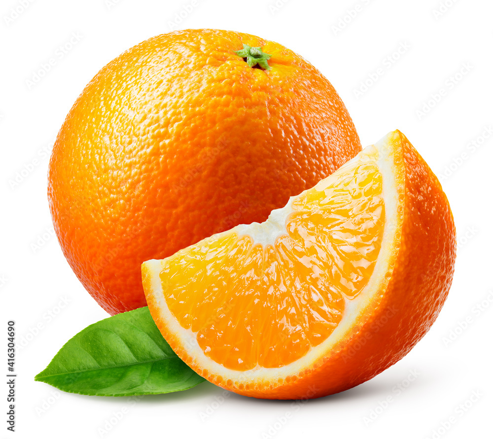 Orange fruit isolate. Orange citrus on white background. Whole orange ...