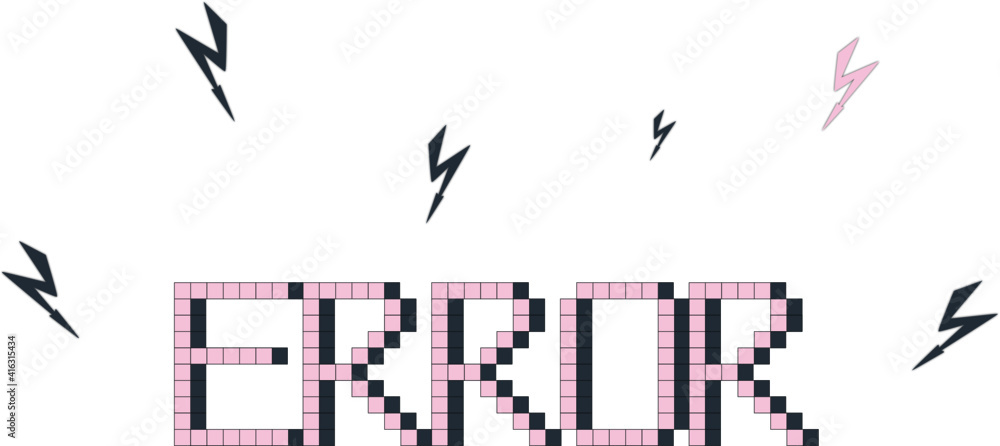 Cute error message with arrows in 8-bit style [vector] Stock Vector ...