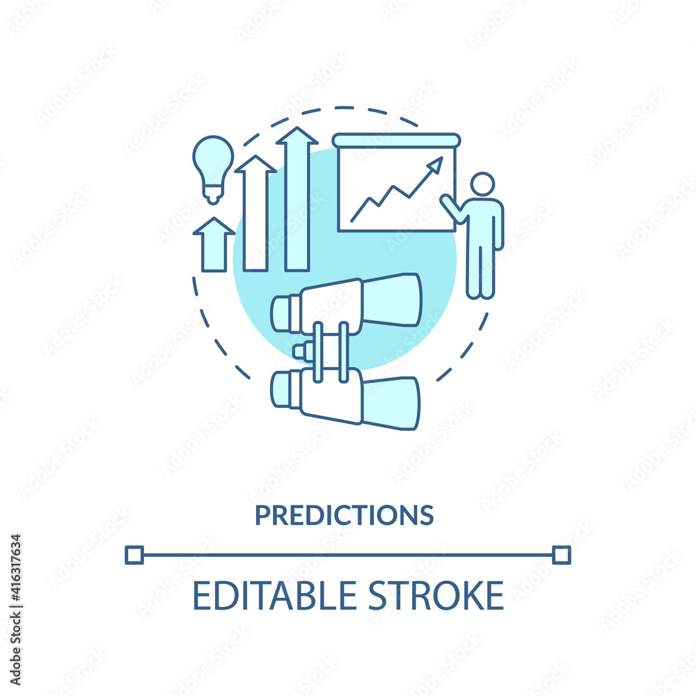 Predictions concept icon. Process of forecasting idea thin line ...