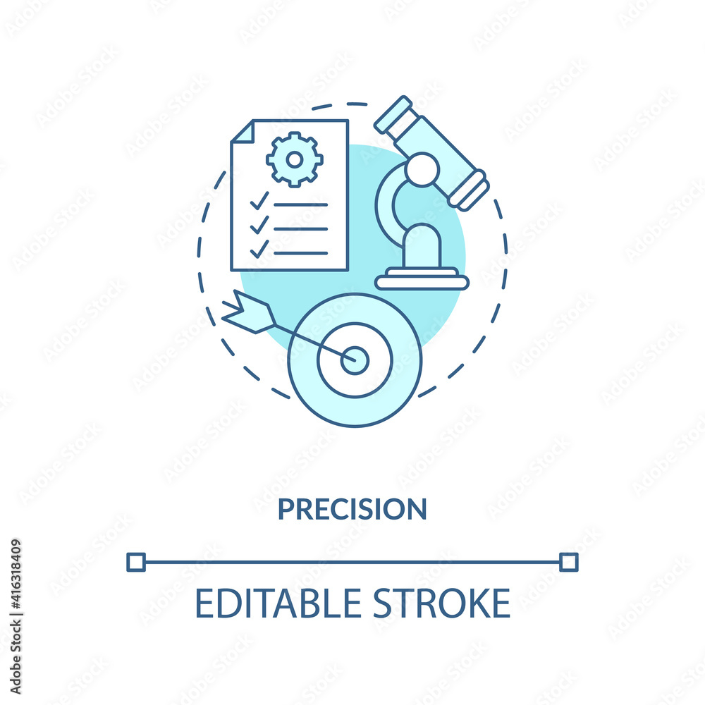 Precision concept icon. Testing theory and hypothesis idea thin line ...
