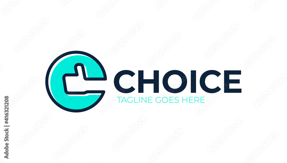 Thumb Up initial letter C logo design vector. Letter C modern logo ...