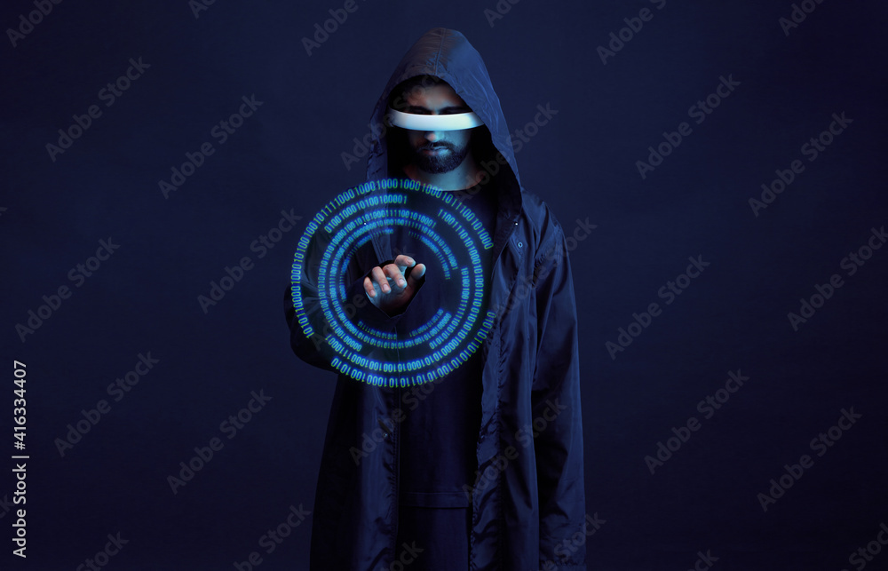 Dangerous hacker. Internet, cyber crime, cyber attack, system, game ...