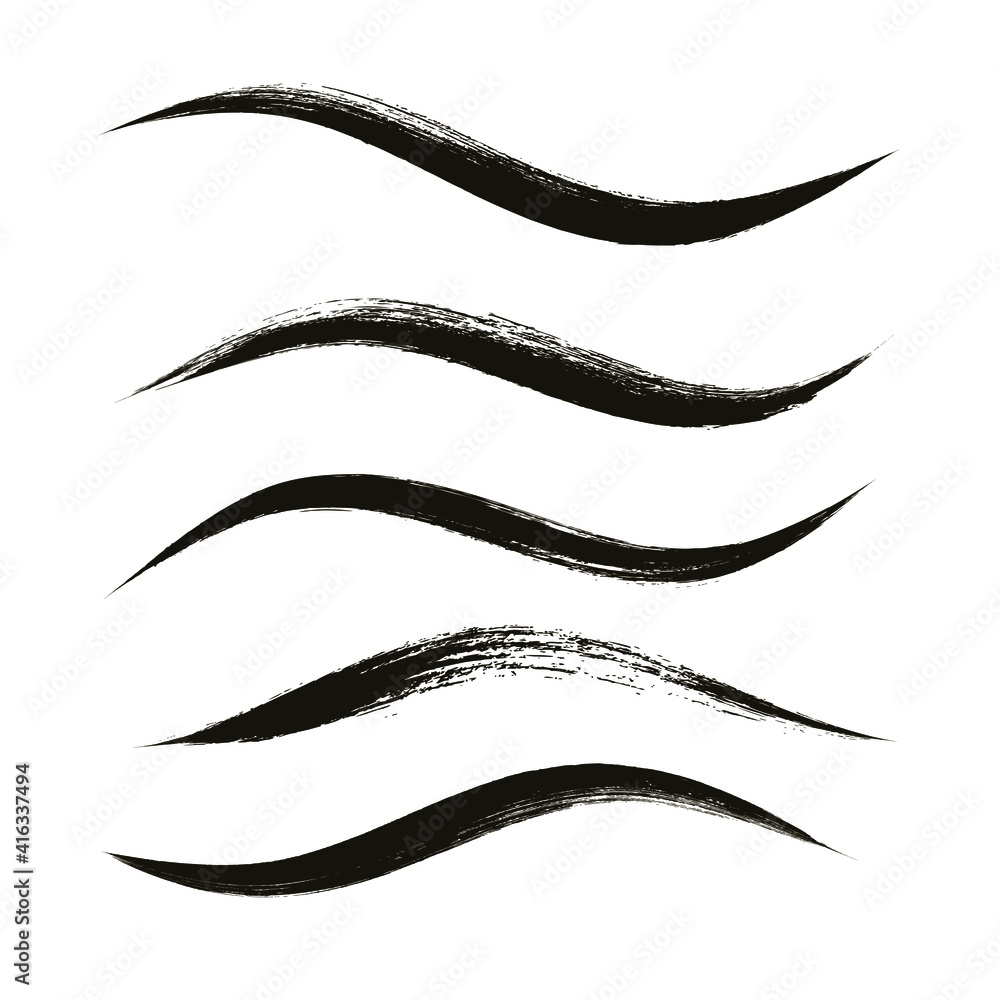 Makeup strokes, Set of mascara smudge, makeup eye liner swatches ...