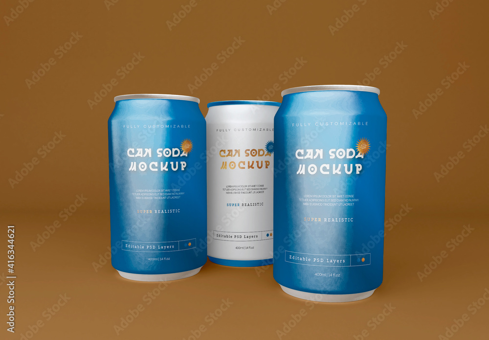 Fresh Soda Can Mockup Stock Template | Adobe Stock