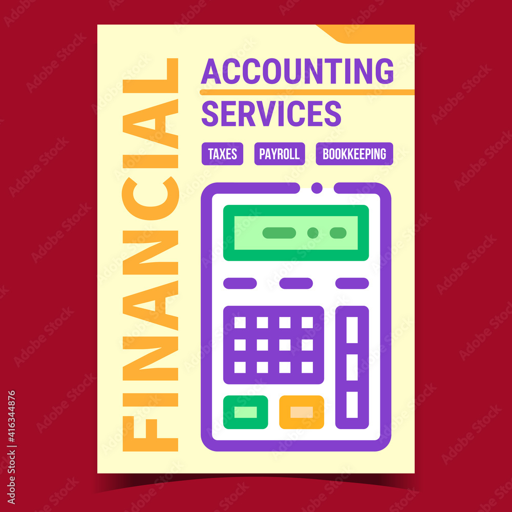Financial Accounting Services Promo Banner Vector. Finance Accounting ...