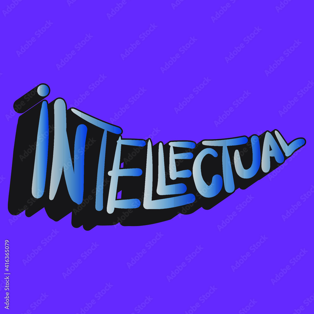 Vetor de the word "intellectual". Isolated vector inscription with ...