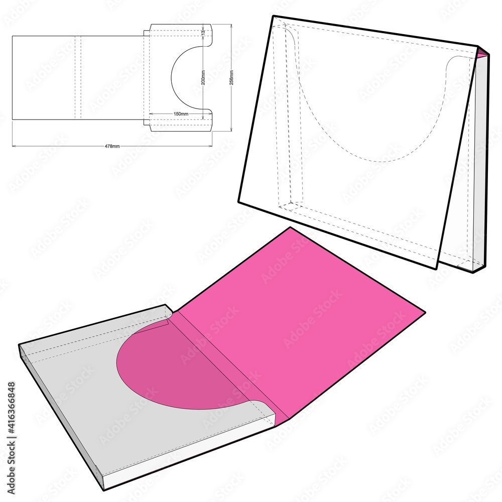 Packaging Envelope and Die-cut Pattern.The .eps file is full scale and ...