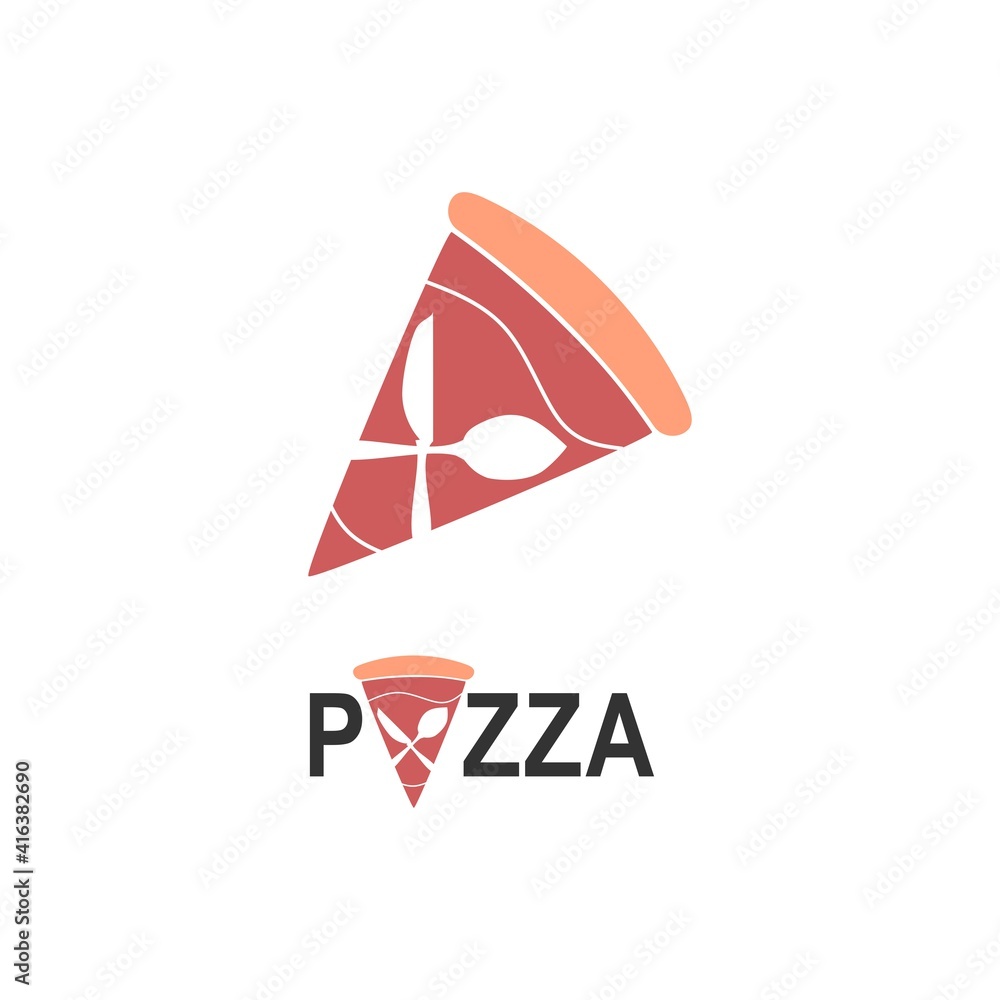 Simple Pizza logo for cafe packaging and restaurant menu. Fast food ...