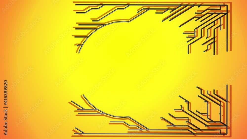 4k abstract black wireframe on orange bg. Building solution by ai or ...