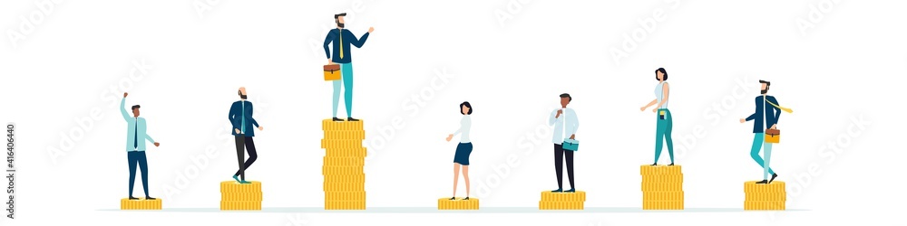 Vetor de Economic inequalit. The gap between rich and poor.unfair ...