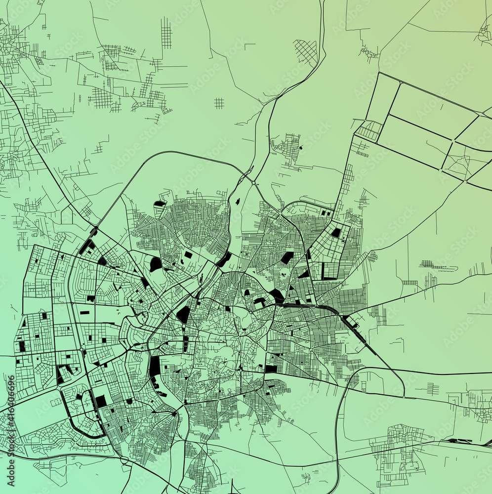 Aleppo, Aleppo (Halab), Syria (SYR) - Urban vector city map with parks ...