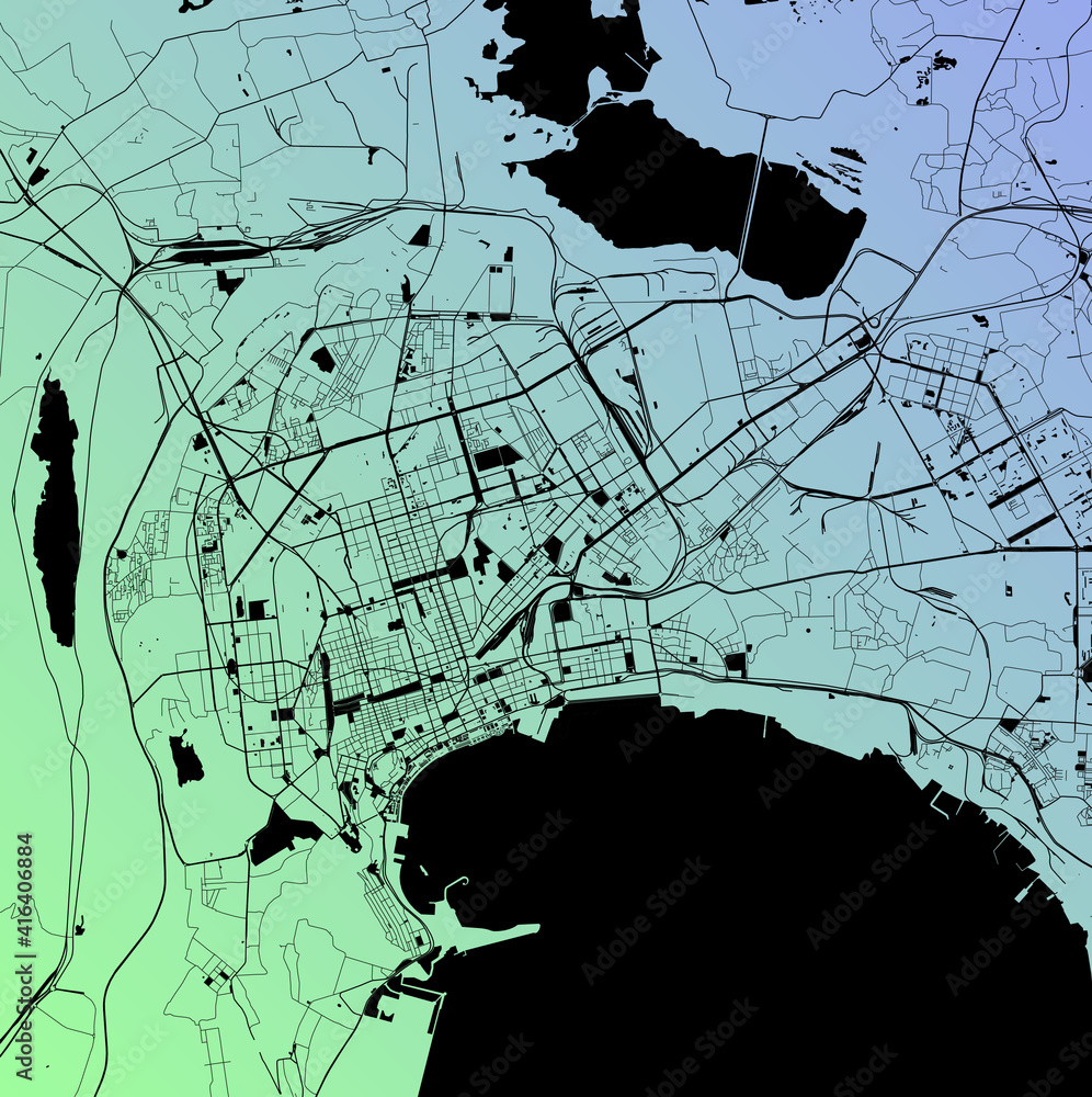 Vetor de Baku, Baki, Azerbaijan (AZE) - Urban vector city map with ...