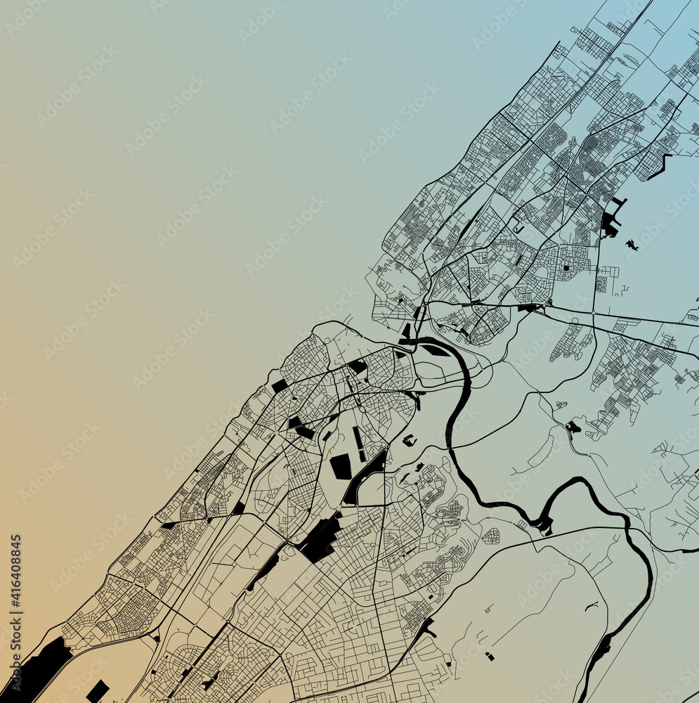 Rabat, Rabat - Salé - Zemmour - Zaer, Morocco (MAR) - Urban vector city ...