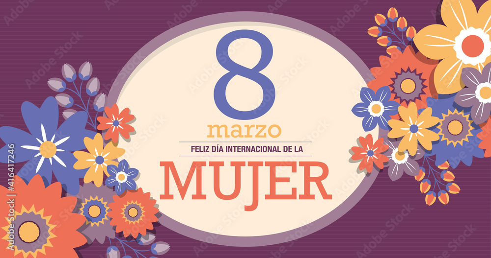 Vetor do Stock: FELIZ DIA INTERNATIONAL DE LA MUJER - HAPPY ...